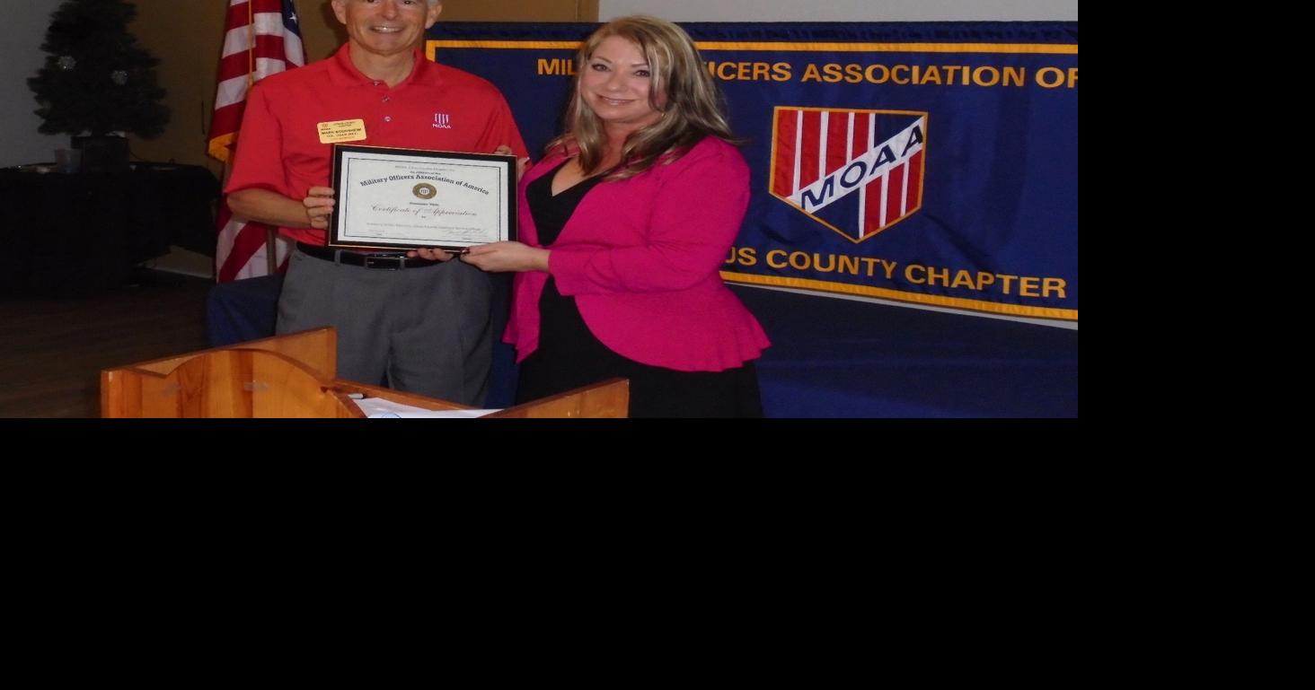 MOAA Presents certificate to Kimberly Menster | Veterans ...