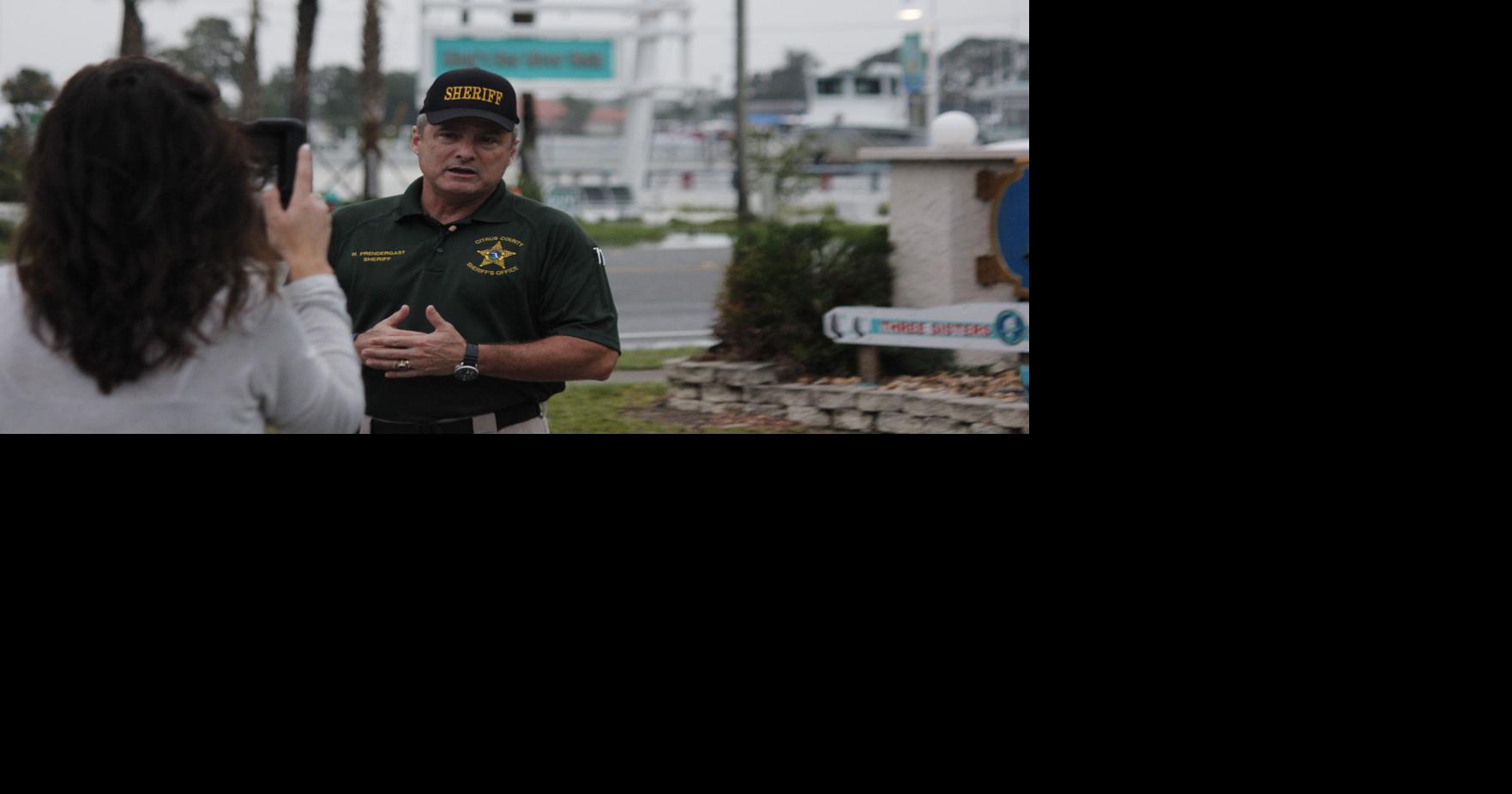 Sheriff Mike Prendergast speaks outside Crystal River City Hall on ...