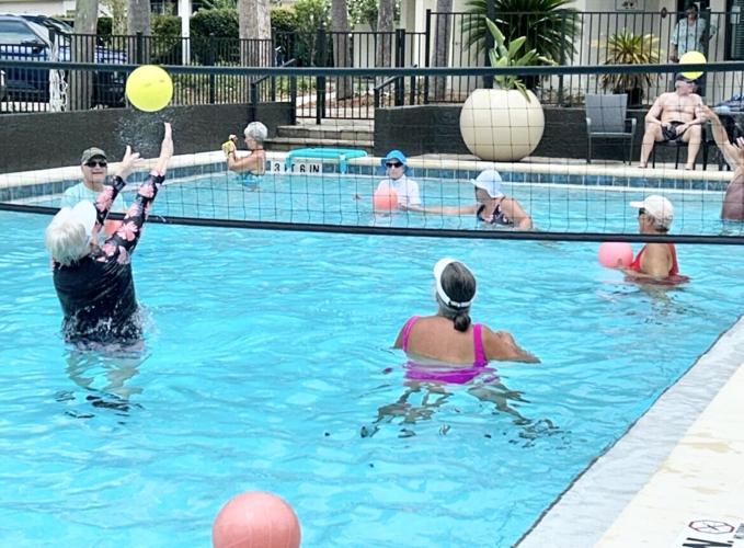 Senior water volleyball fun exercise at Oak Run | Lifestyle ...