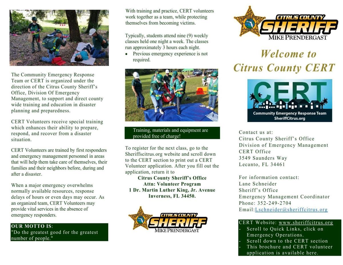 Sheriff's office Community Emergency Response Team class accepting ...