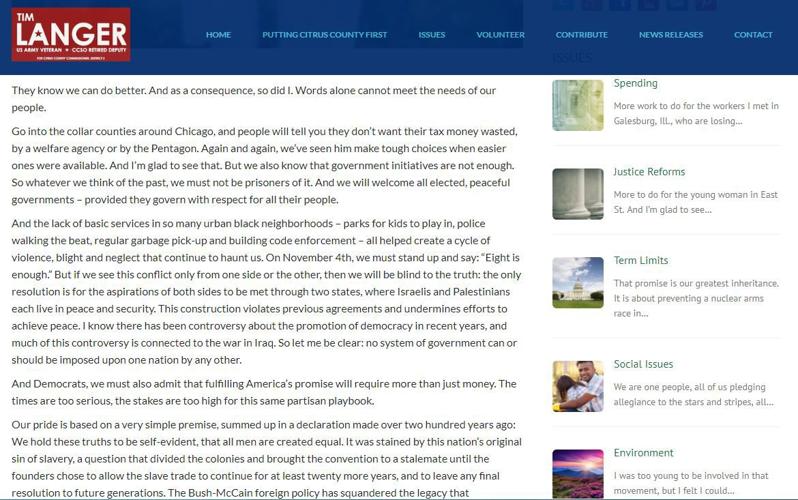 Oops! GOP candidate Langer's website filled with Obama's words from ...