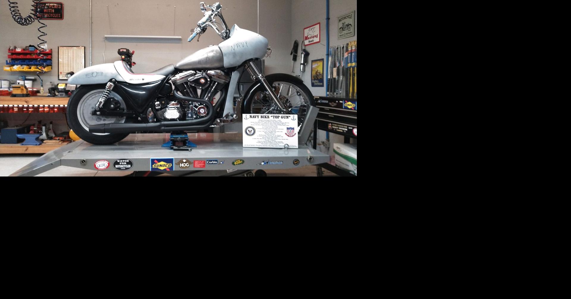 Local motorcycle enthusiast nears completion of Navy Tribute Bike ...