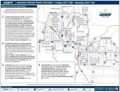 ADOT weekend freeway travel advisory for Oct. 20-23 | Local News ...
