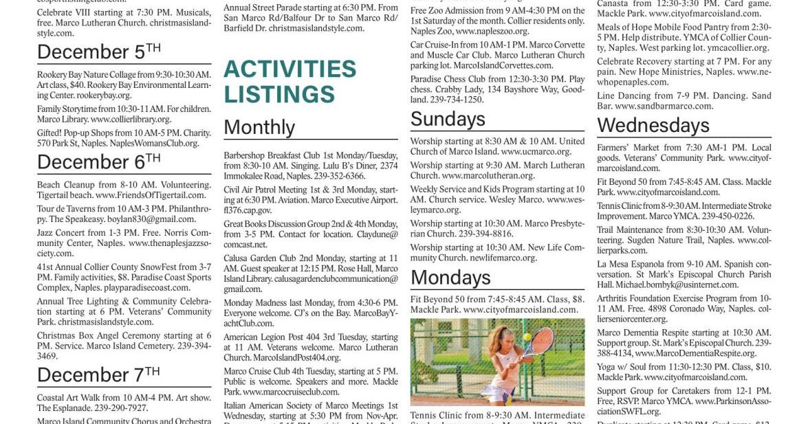 Calendar 12-4-25 Page 1 of 2 | | coastalbreezenews.com