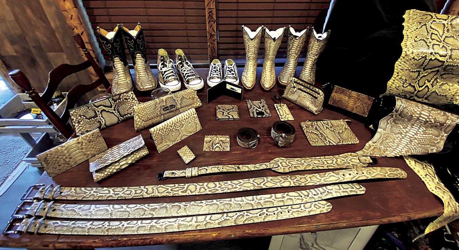 “Wildman” Dusty Crum Makes Specialty Items from Snakeskin | Lifestyles ...
