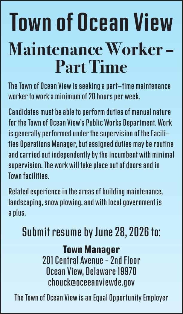 Town of Ocean View | Employment | coastalpoint.com