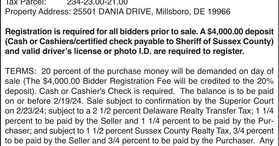 Sheriff Sale - Nicholson | Legals | coastalpoint.com