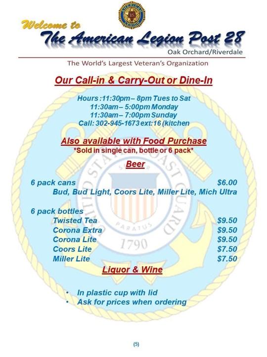 American Legion Post 28 reopening for dining | Food | coastalpoint.com