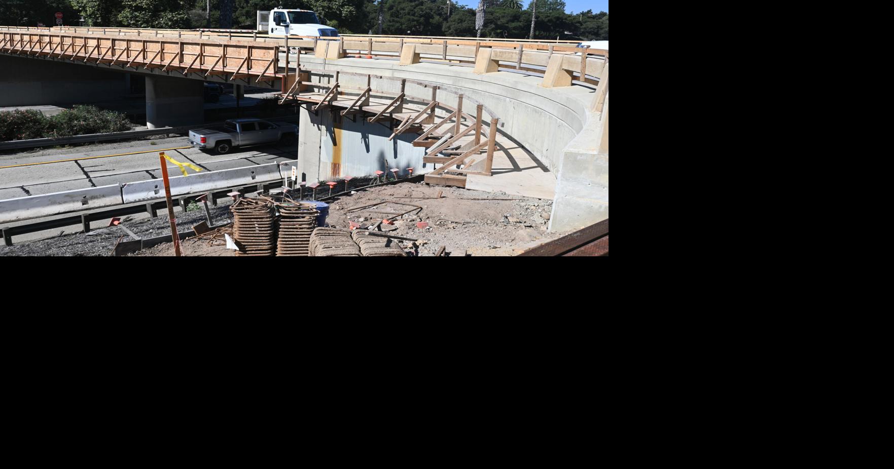 San Ysidro Overcrossing, Roundabout open with some work remaining ...