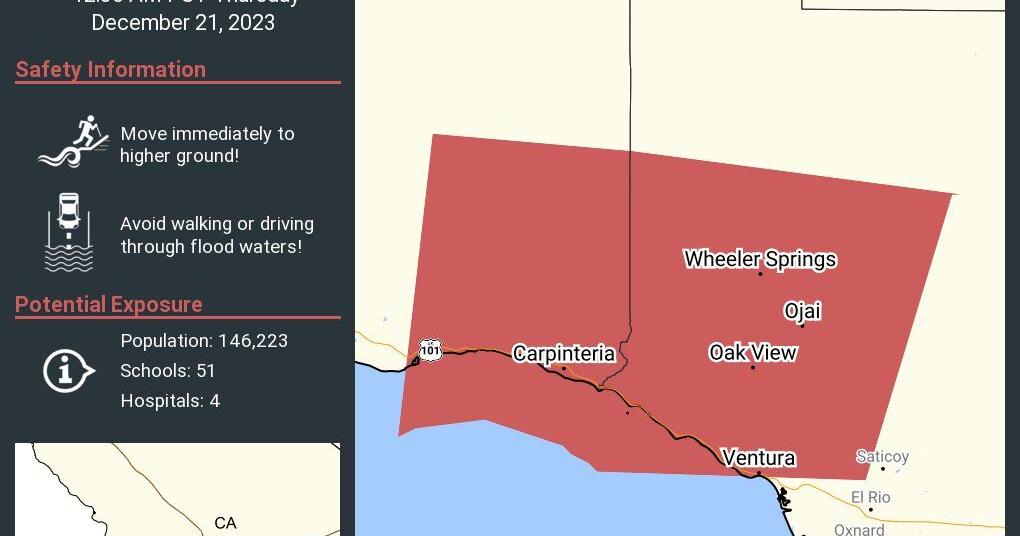 Flash flood warning issued for Carpinteria, Montecito | News ...
