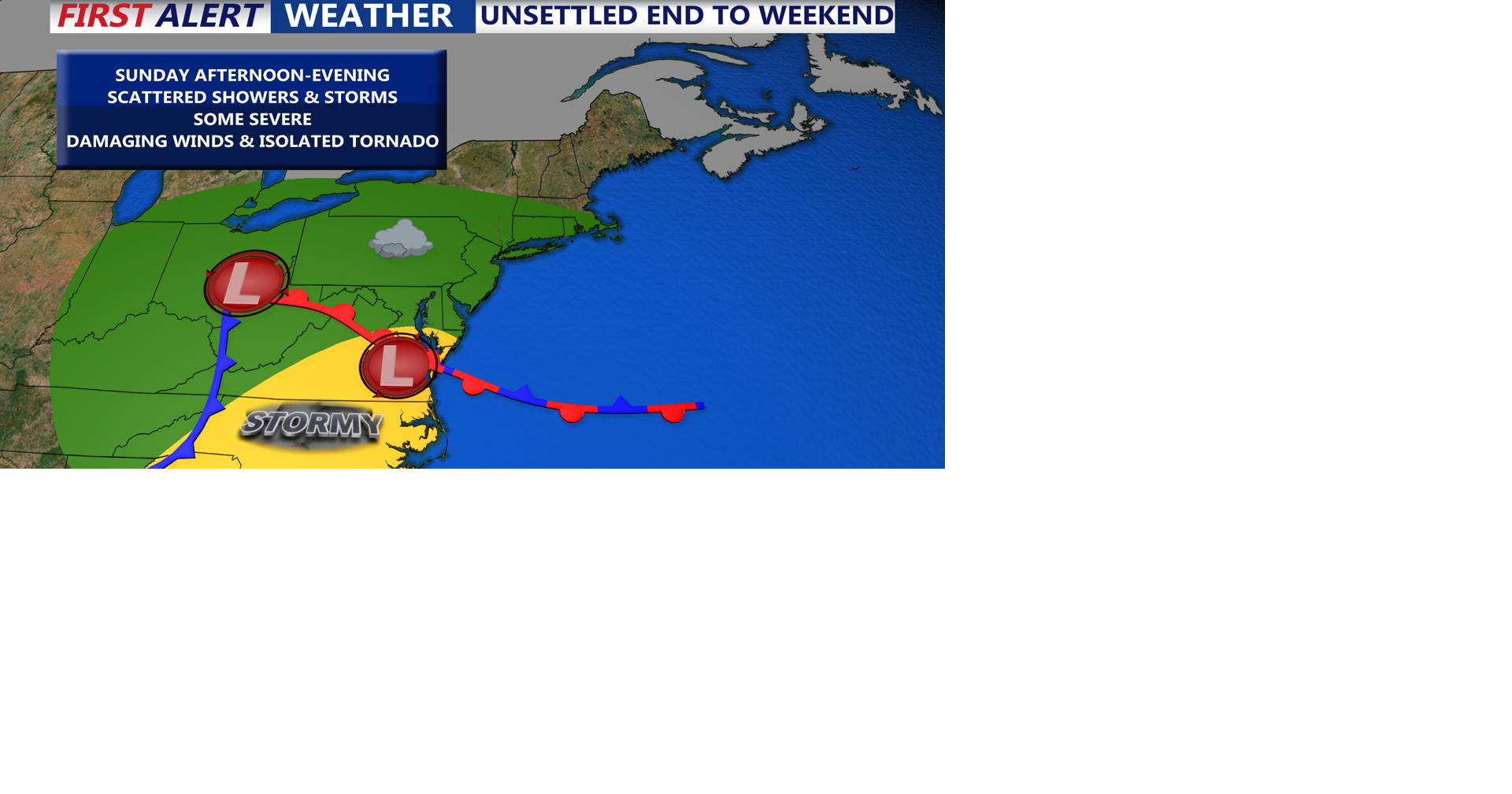 Storm threat Sunday afternoon-evening, staying mild and muggy | Weather ...