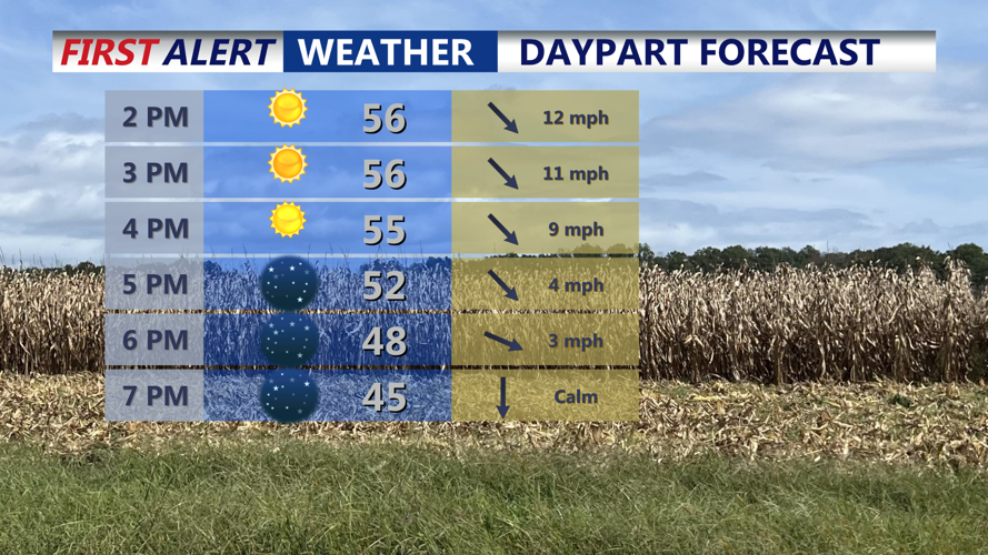 Brisk sunshine, frosty night on tap, temperature roller coaster into ...