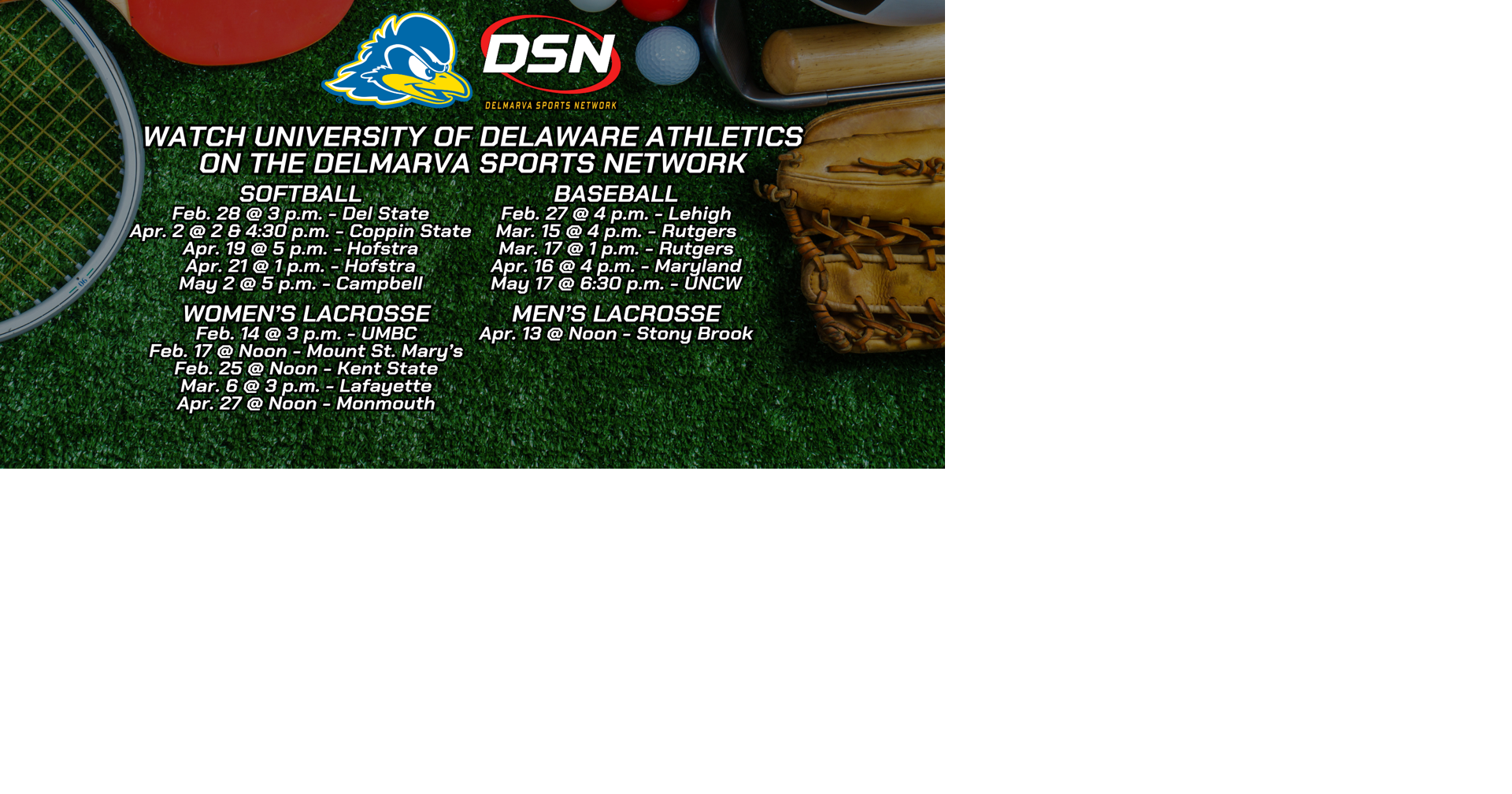University of Delaware spring sports on Delmarva Sports Network | News ...