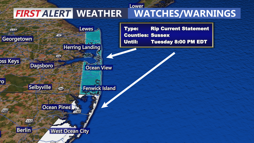 Sunny, Breezy Weather Continues Across Delmarva With High Rip Current ...