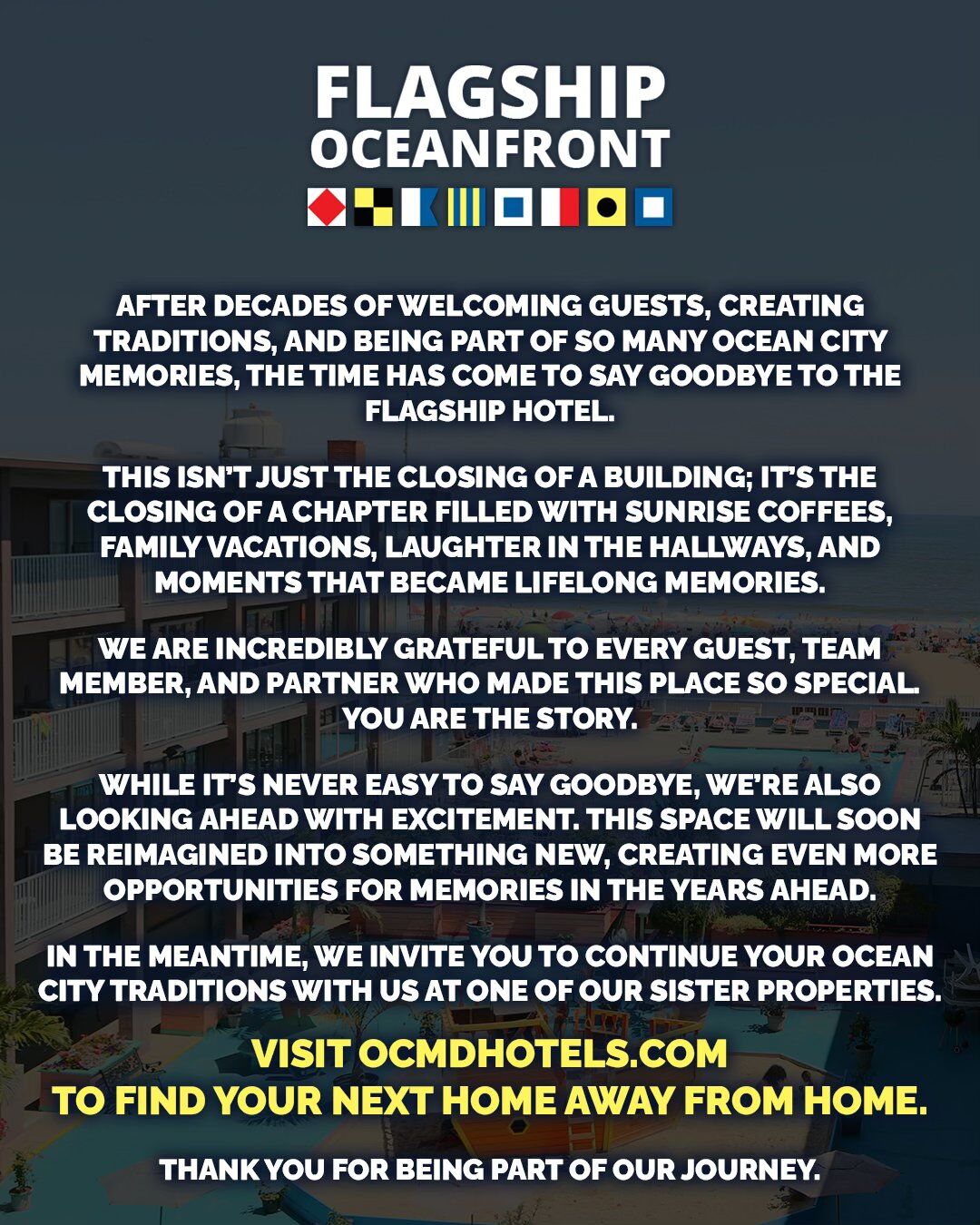 Flagship Oceanfront Hotel in Ocean City to close, marking end of an era ...