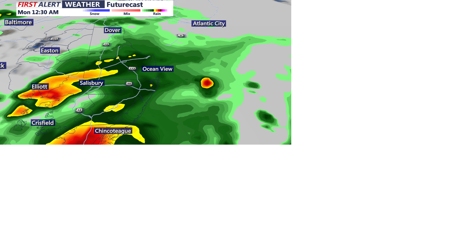 Storms possible into the night, cloudy muggy Monday, storms possible ...
