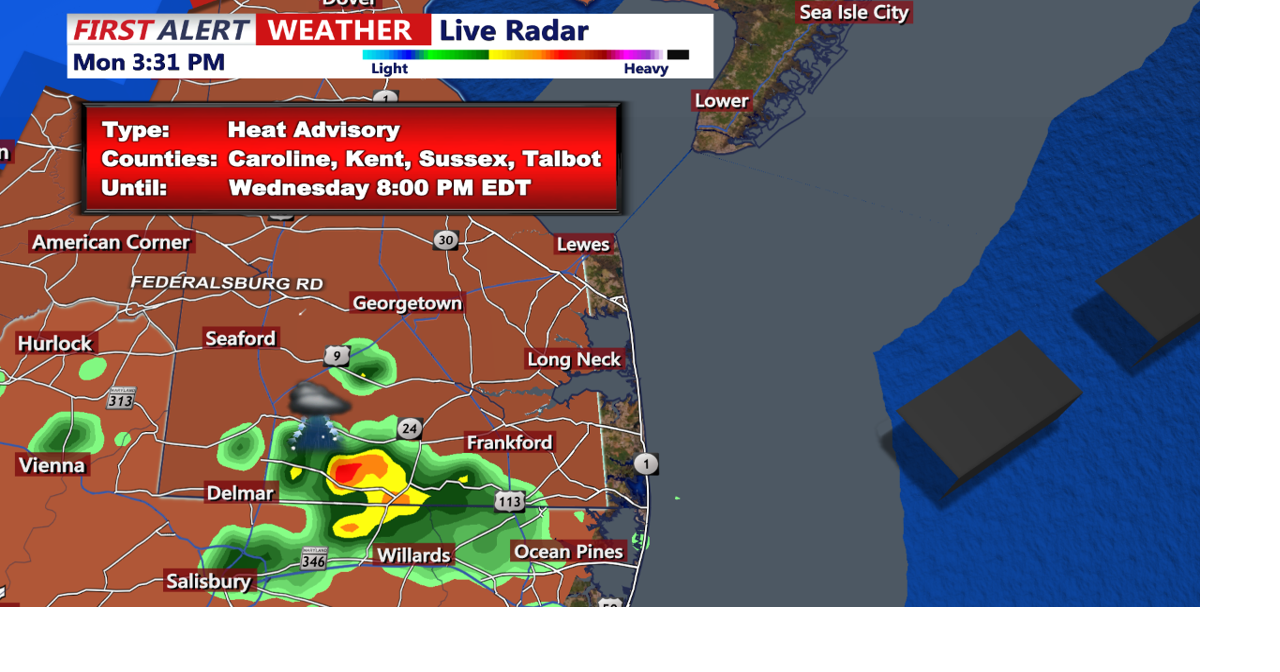 Heat Advisory Extended and Increasing Storm Chances | Weather | coasttv.com