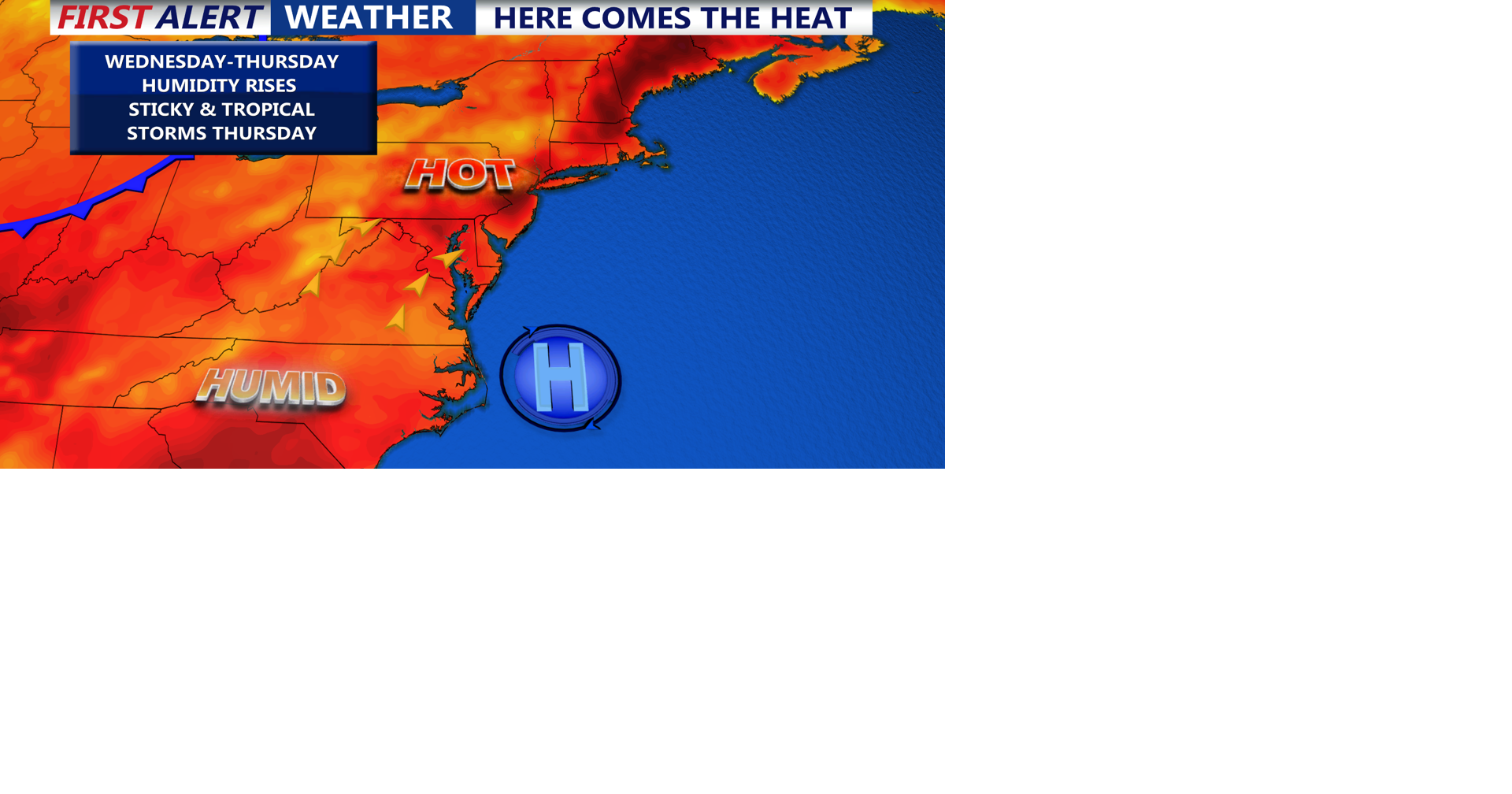 Warm and muggy conditions continue, scattered showers and storms ...