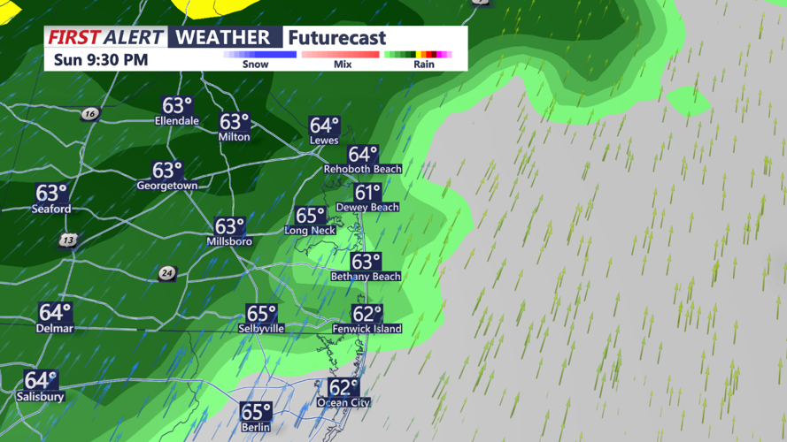 Delmarva Weather Forecast: Late Sunday Night through Monday Afternoon ...