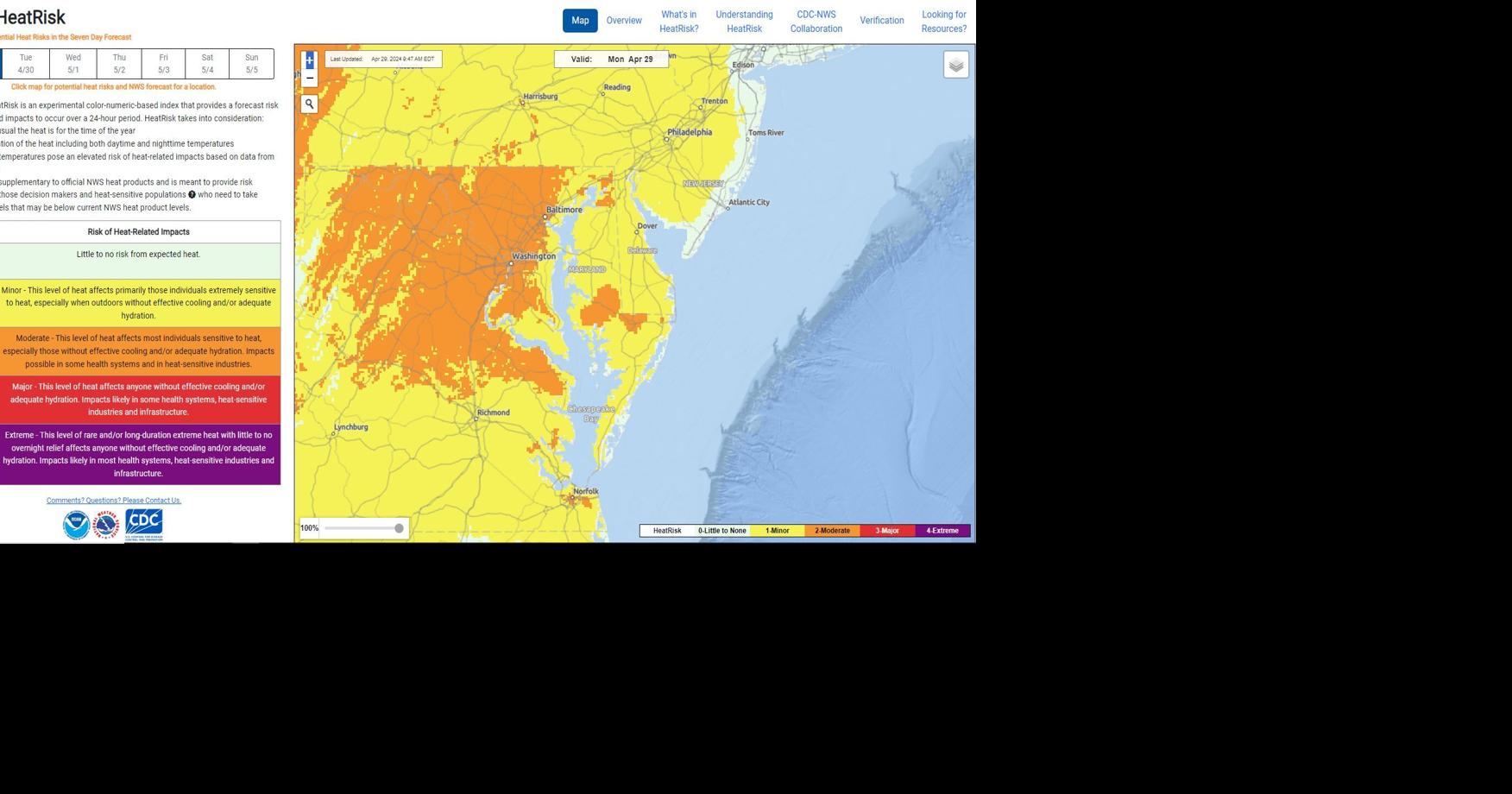 New heat forecast tool by NOAA and CDC arrives in time for Delmarva’s ...