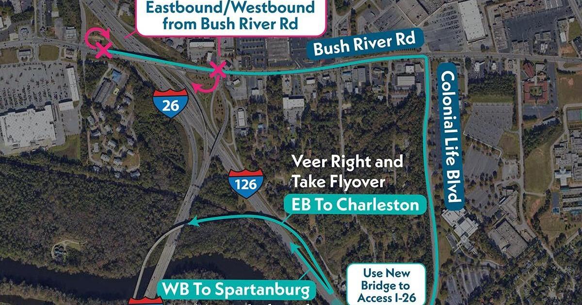 SCDOT to permanently close Bush River Rd. I-26 on-ramps tonight ...