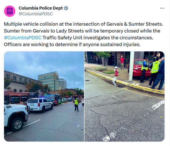 Multi-car collision temporarily closes down major intersections ...