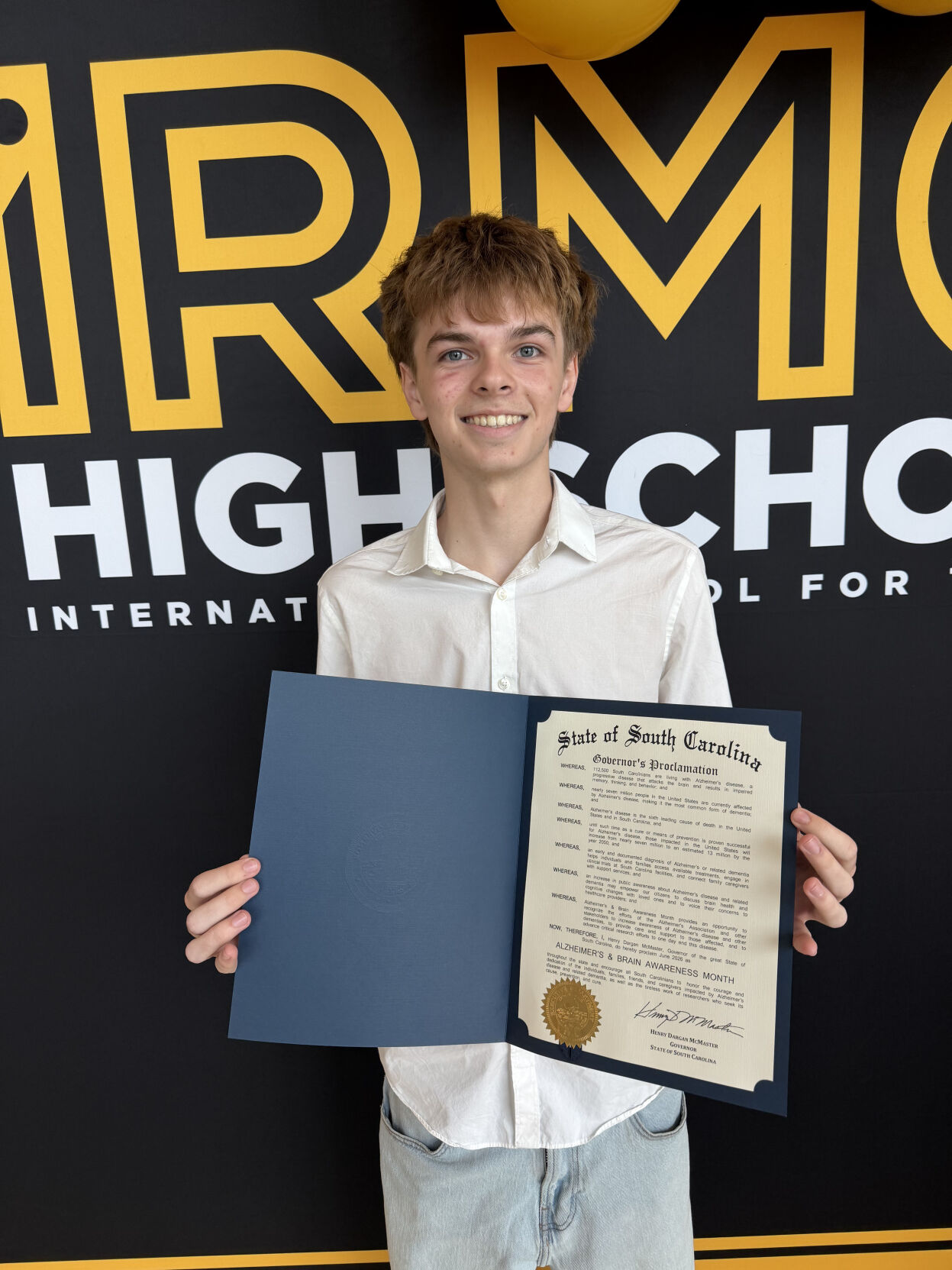 Midlands high school student brings statewide attention to Alzheimer's ...