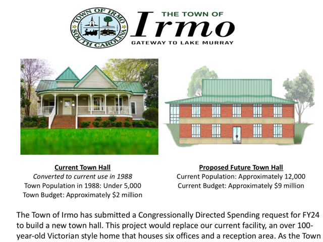 Town of Irmo receives $500K state grant for new town hall | Irmo ...