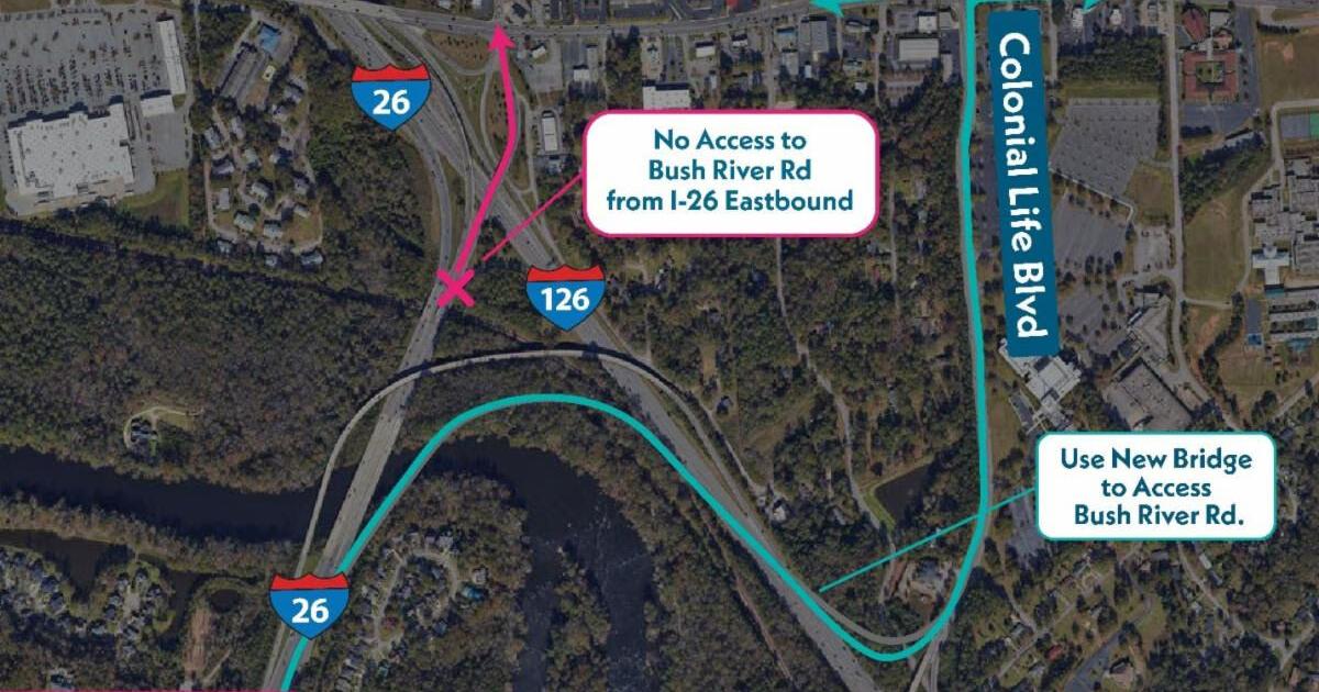 SCDOT to permanently close I-26 Westbound off-ramp to Bush River Road ...