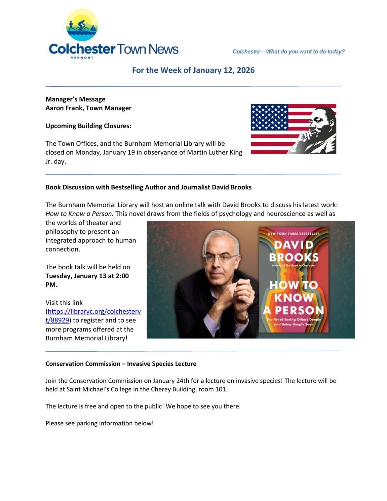 Colchester Recreation Center announces January events | Government ...