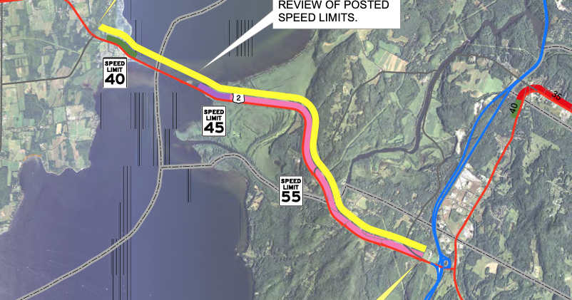 Speed limit on U.S. Route 2 in Colchester and Milton changes from 55 ...