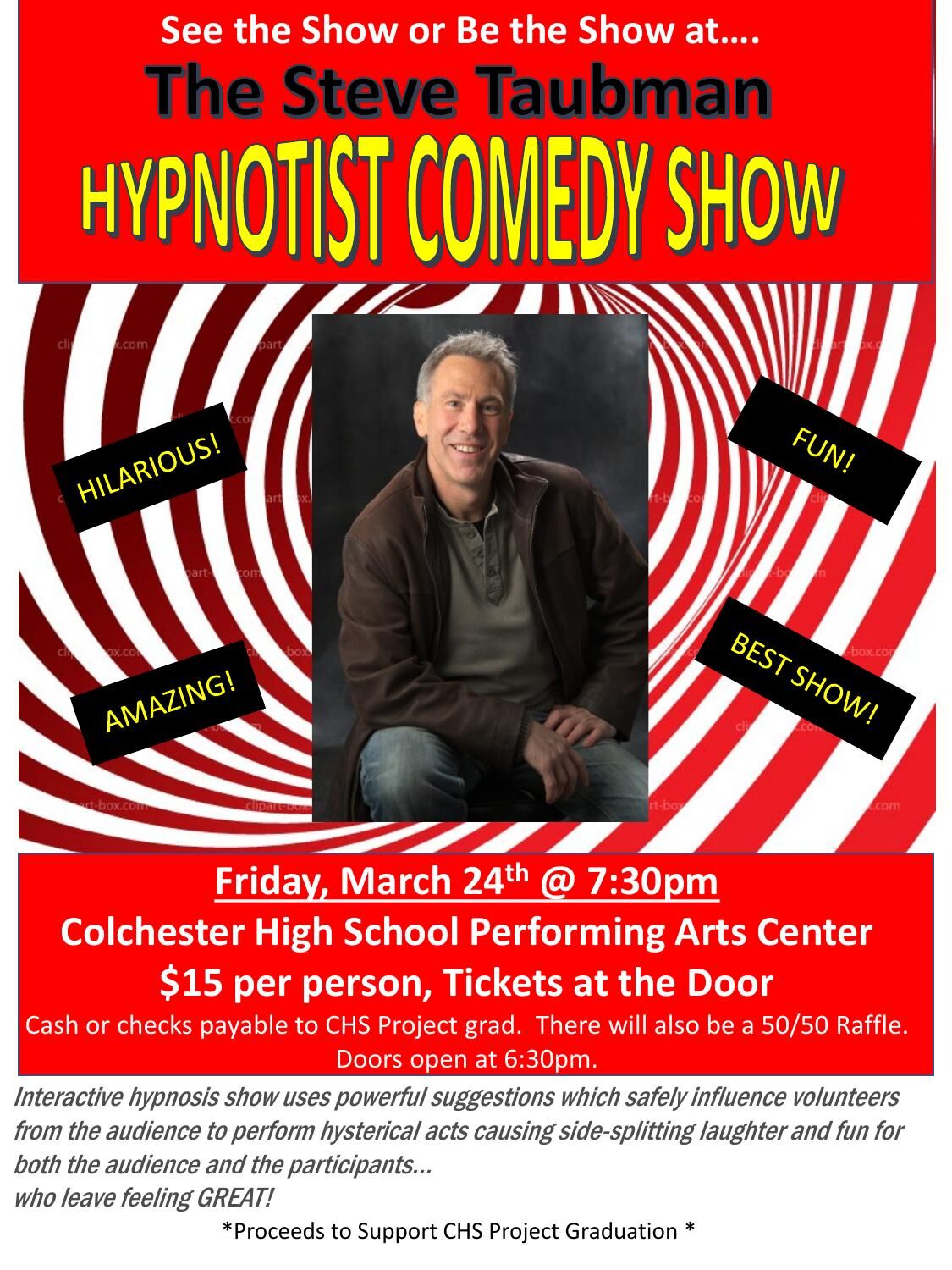 Comedy Hypnotist Show this Friday to benefit Colchester High School's ...