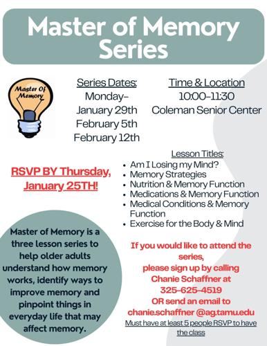 Master of Memory Program Begins Jan. 29th | News | colemantoday.com