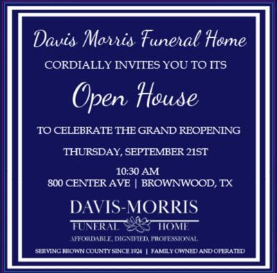 Davis Morris Funeral Home Open House | Calendar | colemantoday.com