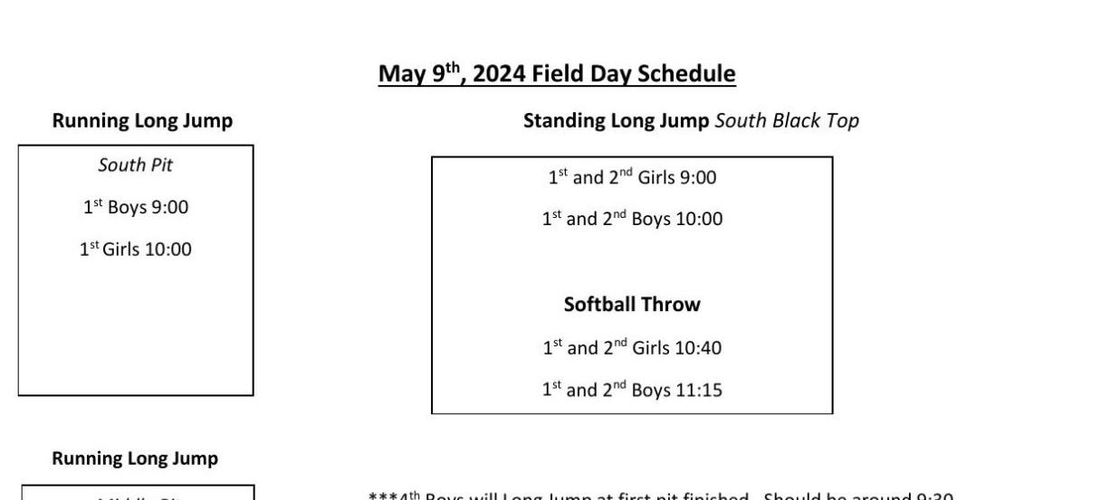 Coleman Elementary FIELD DAY SCHEDULE | News | colemantoday.com