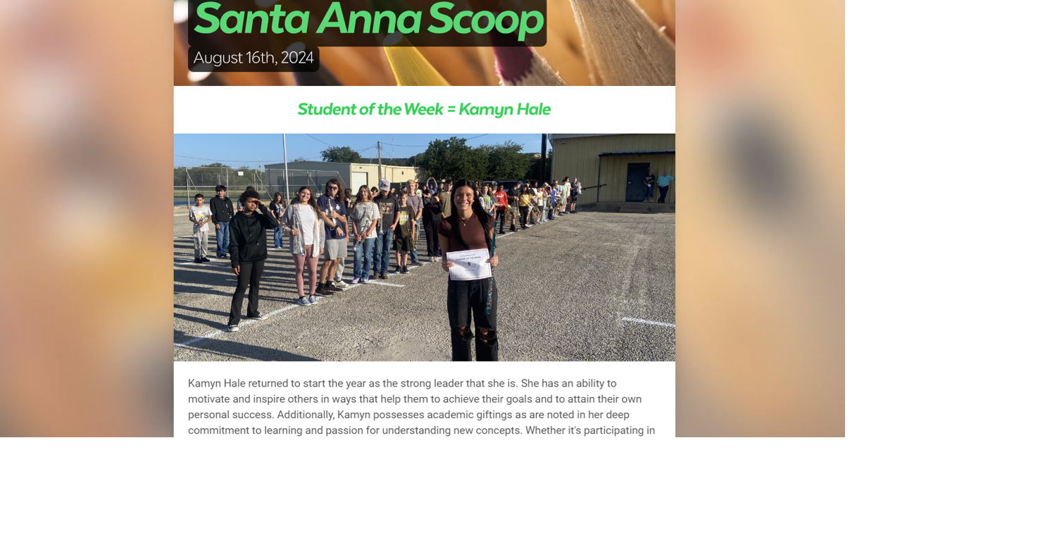 Santa Anna ISD SCOOP Newsletter | News | colemantoday.com
