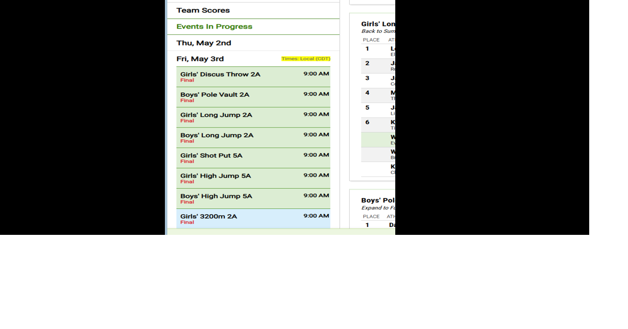 WATCH LIVE UIL TRACK AND FIELD RESULTS - 1A Saturday | Sports ...