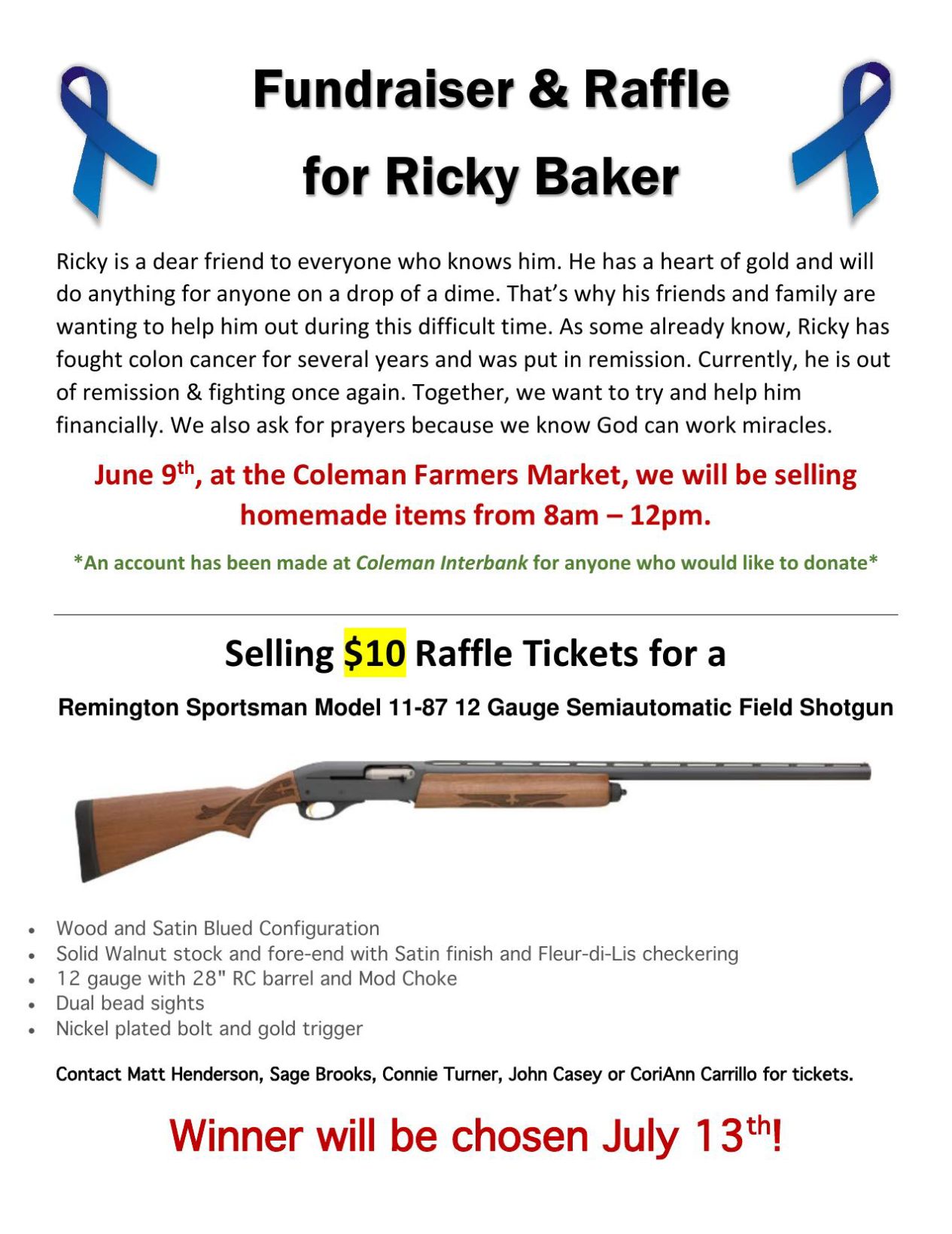 Fundraiser for Ricky Baker | | colemantoday.com