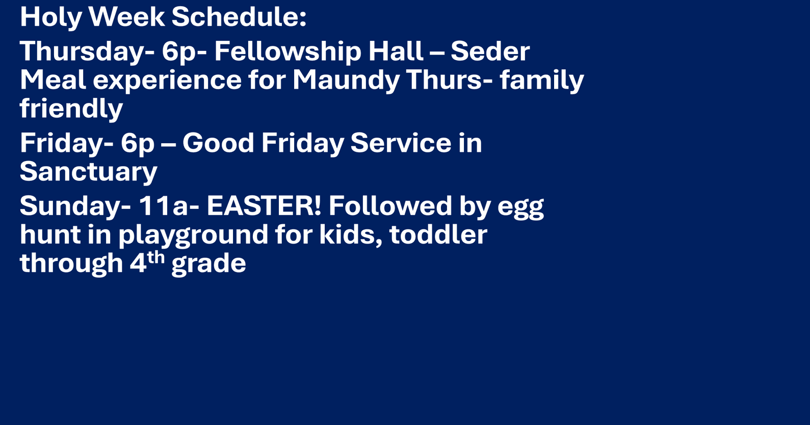 First Methodist Holy Week Schedule Announced | Church News ...
