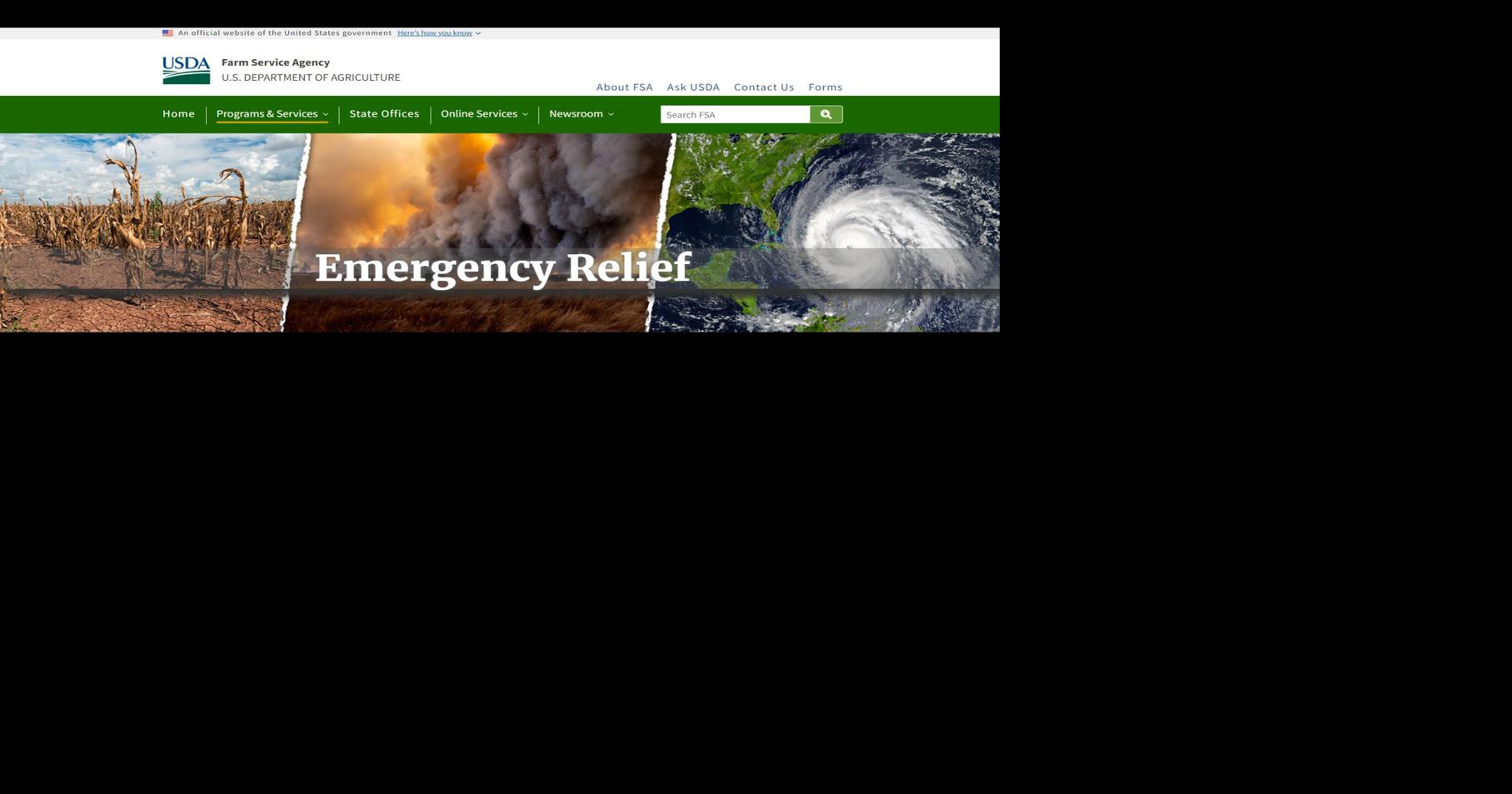 USDA Previews Emergency Relief Assistance for Agricultural Producers ...