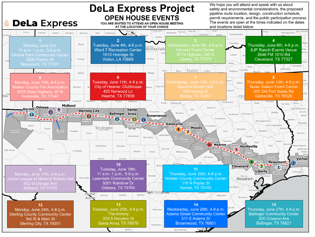 DeLa Express Project Pipeline Route and Facilities Open House June 25 ...