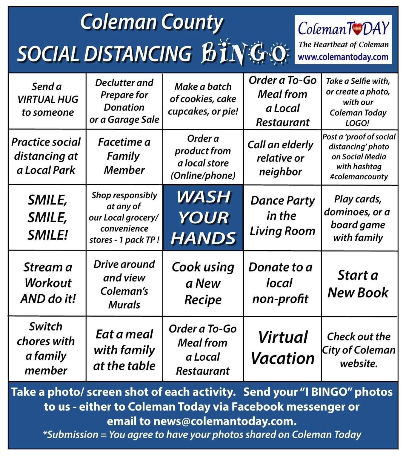 BINGO - Social Distancing CAN be Fun! | News | colemantoday.com