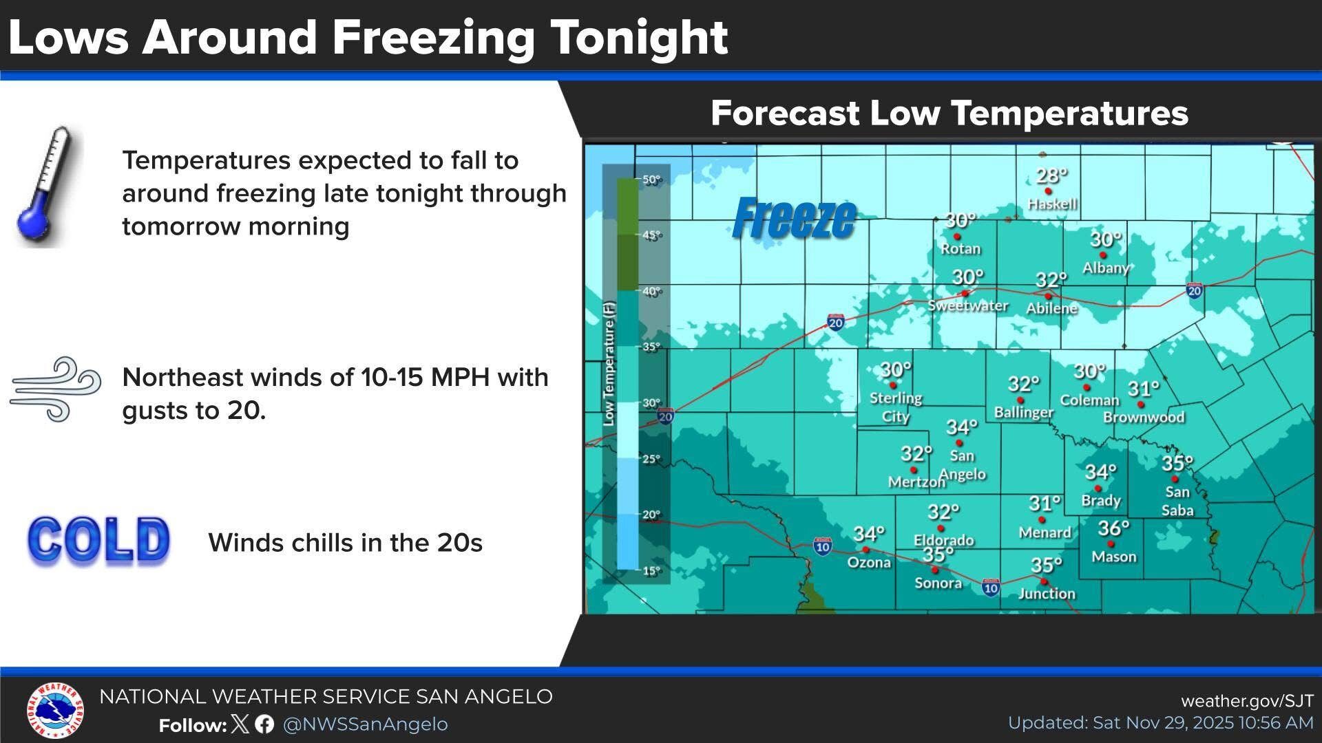 US National Weather Service Warns of Strong, Freezing Winds | Weather | colemantoday.com