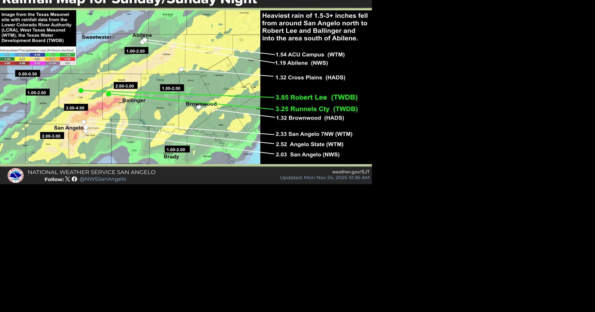 US National Weather Service Reports Rainfall Totals for Area | Weather ...