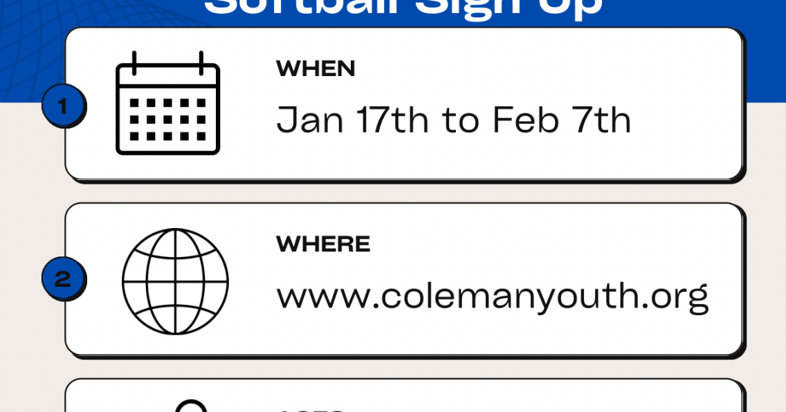 Registration for CYA Softball is NOW OPEN! | School News | colemantoday.com