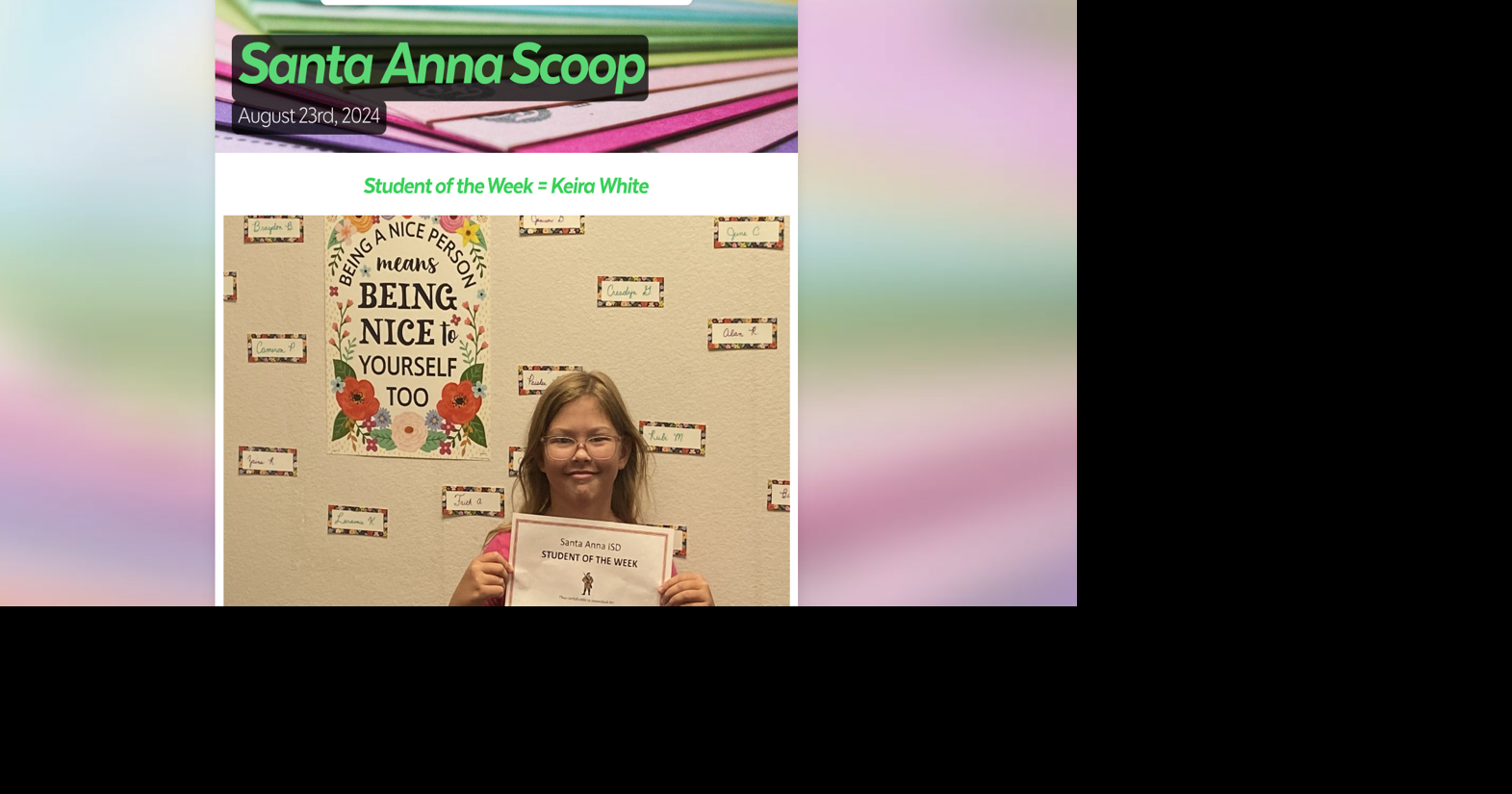 Santa Anna ISD SCOOP Newsletter | News | colemantoday.com