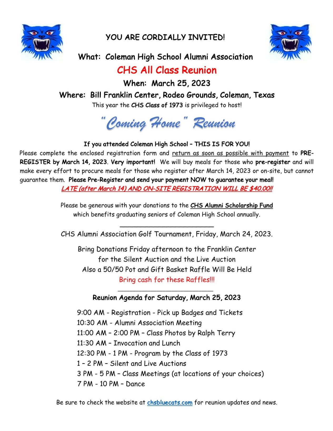 2023 CHS Reunion Registration Packet | | colemantoday.com