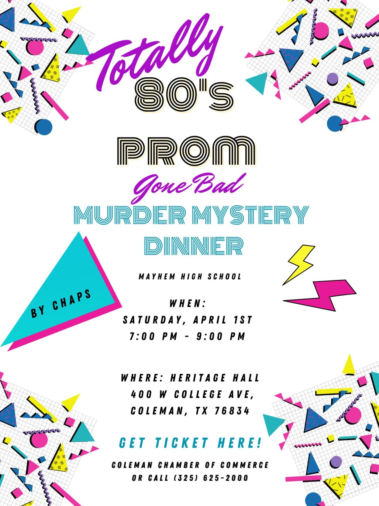80's Prom Gone Bad Murder Mystery Dinner Theater | Calendar ...