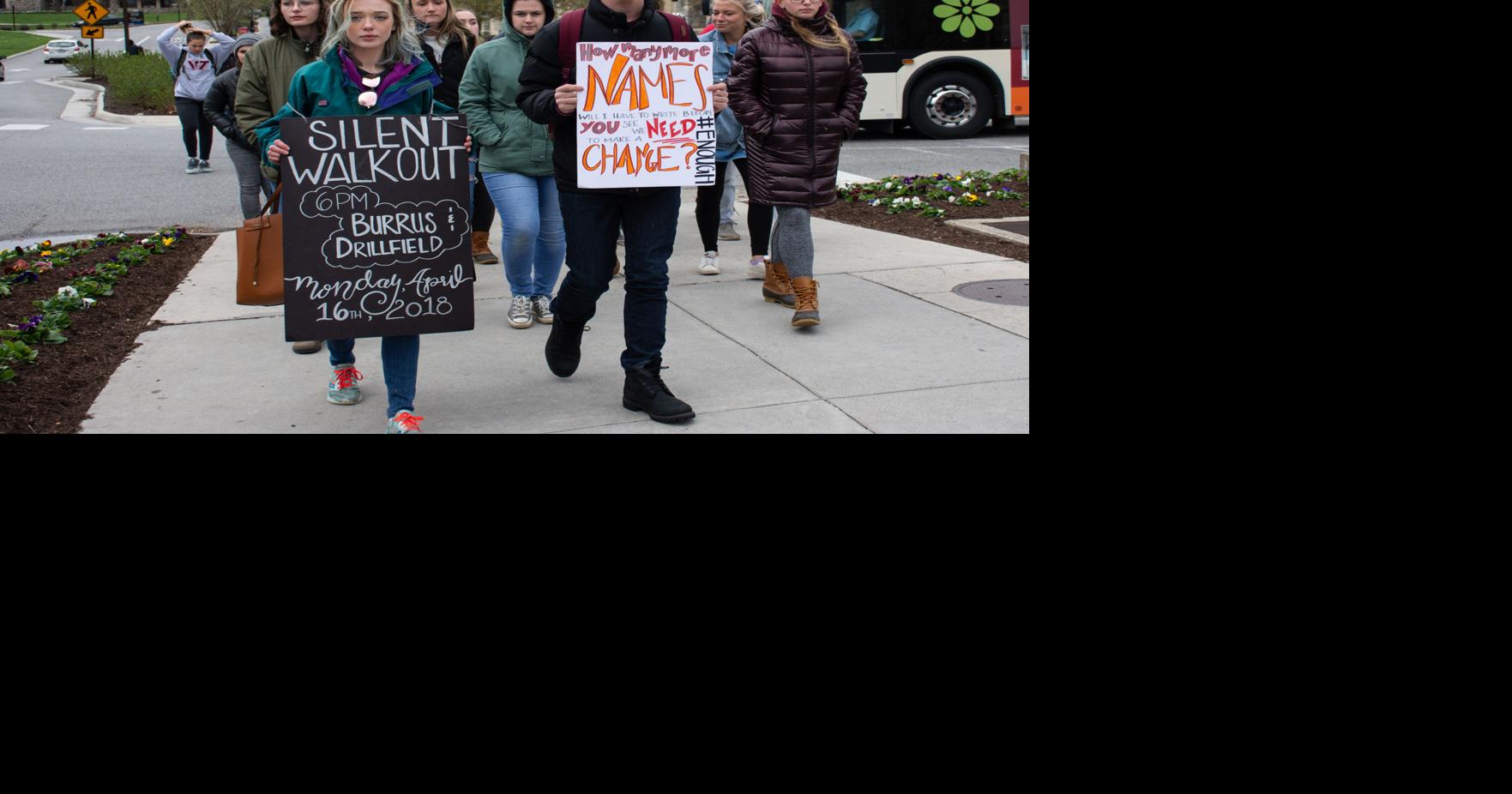 Virginia Tech students protest gun violence at campus walkout event ...