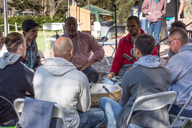 Native Americans from the Monacan Indian Nation showcase their music to ...